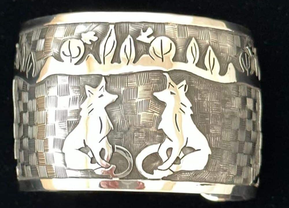 Fox Twins Cuff Bracelet : Elysium Inc Sterling Silver Jewelry